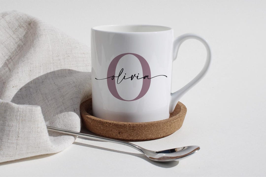 Personalised Mug and Coaster | Name & Initial | Tea or Coffee Cup ...