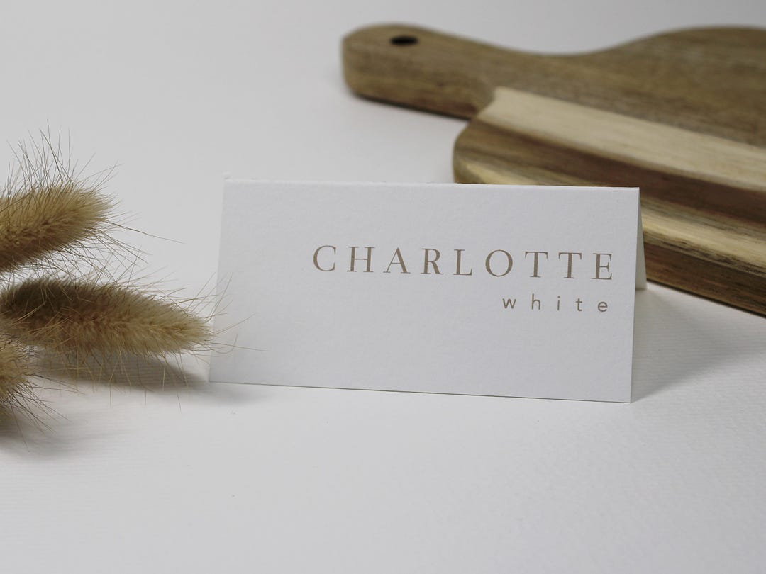 Personalized Wedding Place Cards | Elegant Folded Name Cards - Etsy