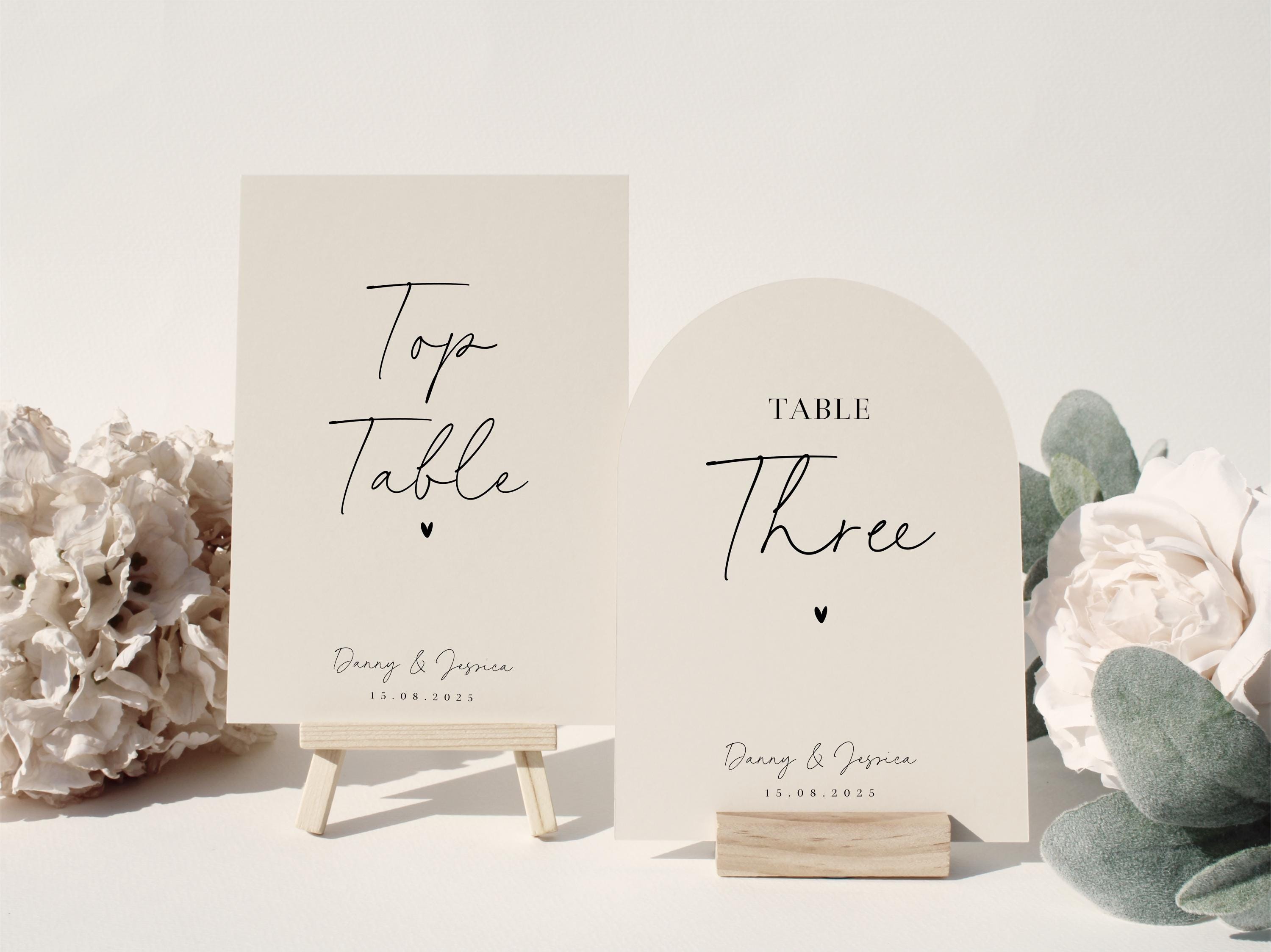 Minimalist Wedding Table Numbers | Personalised - Etsy UK