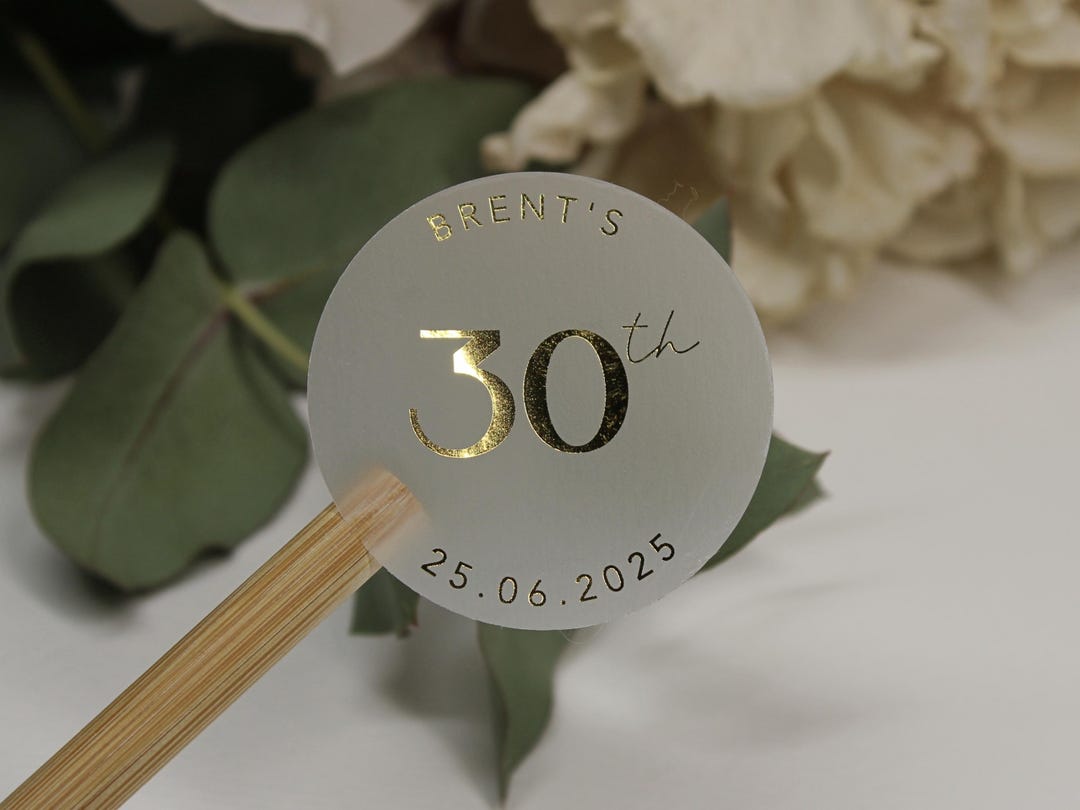 Custom Birthday Stickers Name & Age Personalised Birthday Labels White ...
