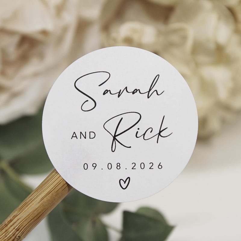 Clear Round Wedding Name Stickers - Etsy UK