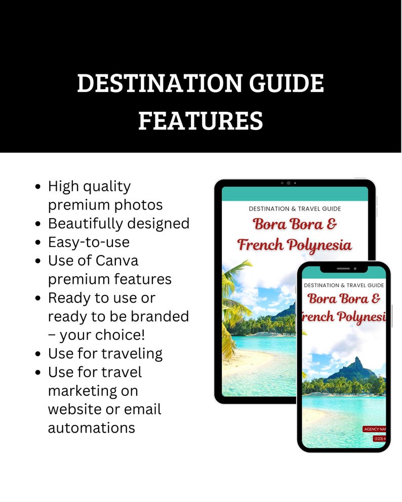 Bora Bora French Polynesia Travel Guide | Canva Template (digital ...