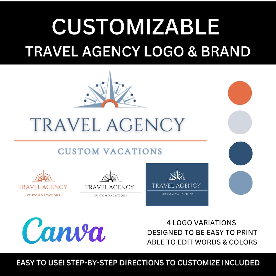 Travel Agent Logo Design Canva Customizable Travel Logos Travel Agency ...