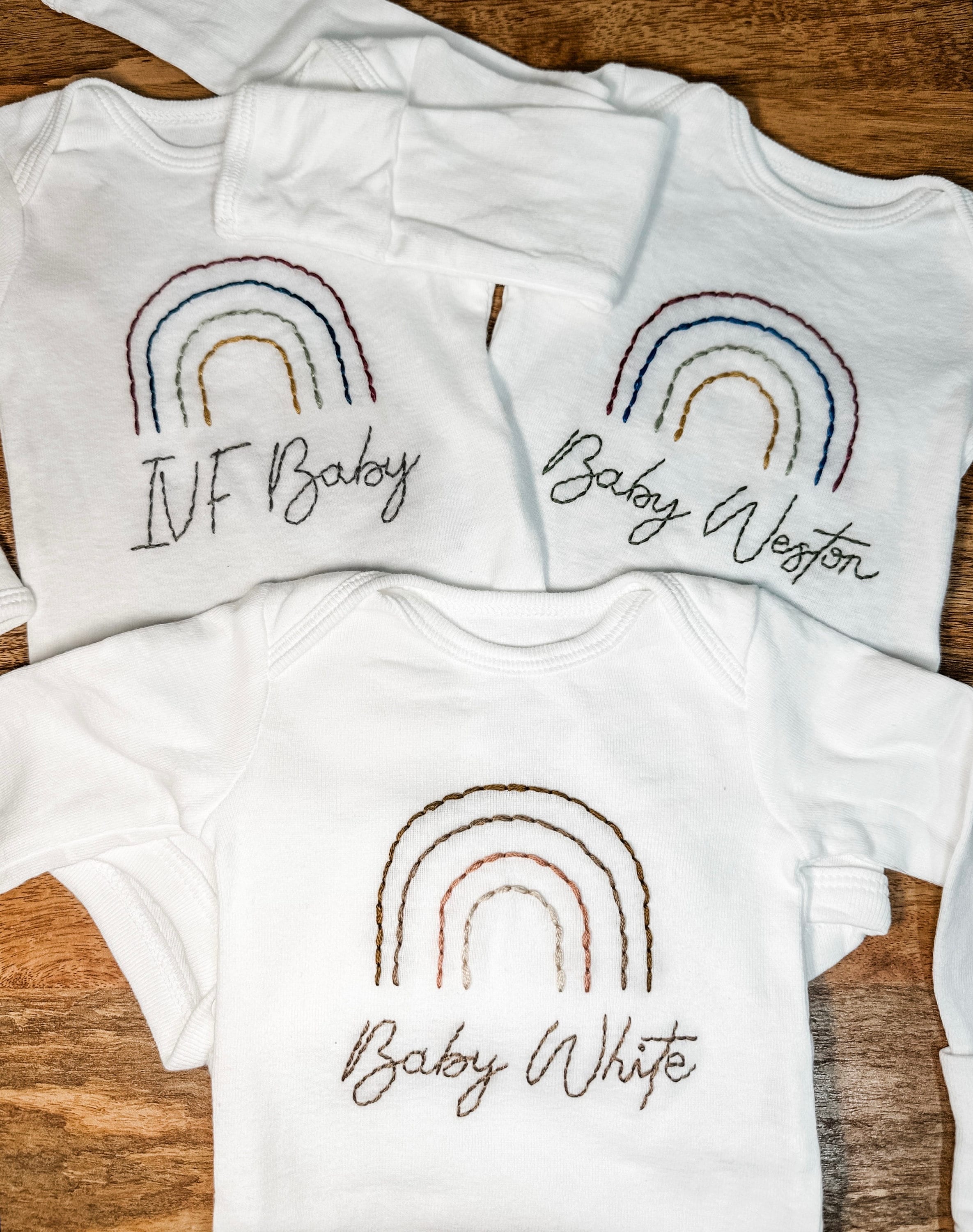 Rainbow Baby Bodysuit I Custom Name Embroidered Baby Gift, Baby ...