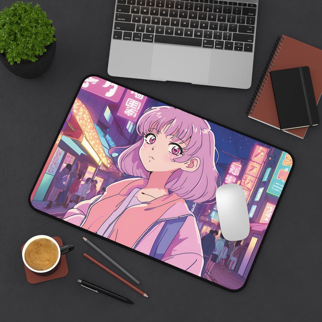 90s Retro Anime Kawaii Desk Mat Pastel Cute Vintage Pad Gift for Anime ...