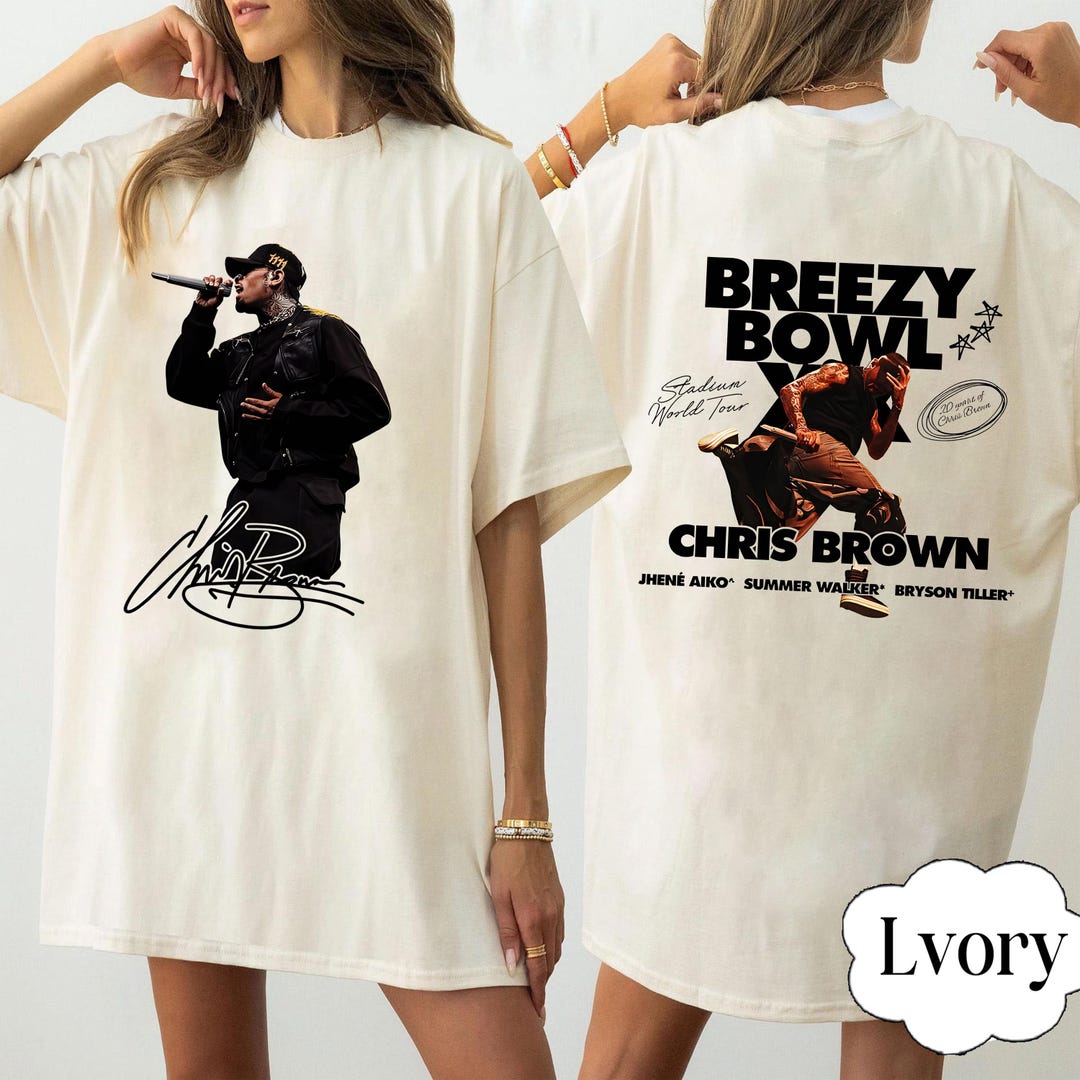 Comfort Colors® Chris Brown Breezy Bowl XX Tour Shirt, Chris Brown ...