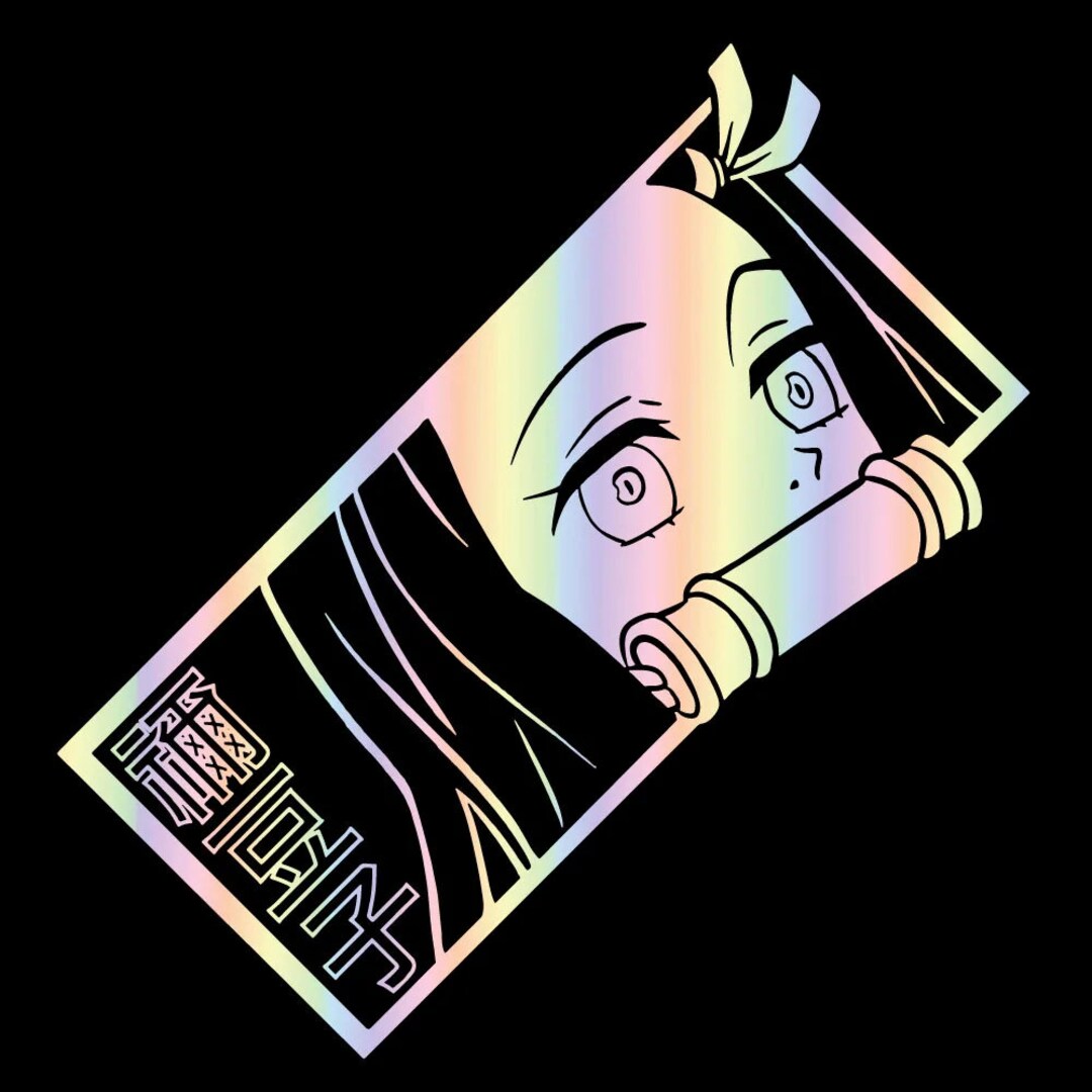 Nezuko Anime Sticker Decal Anime Car Sticker Opalescent, Black, White ...