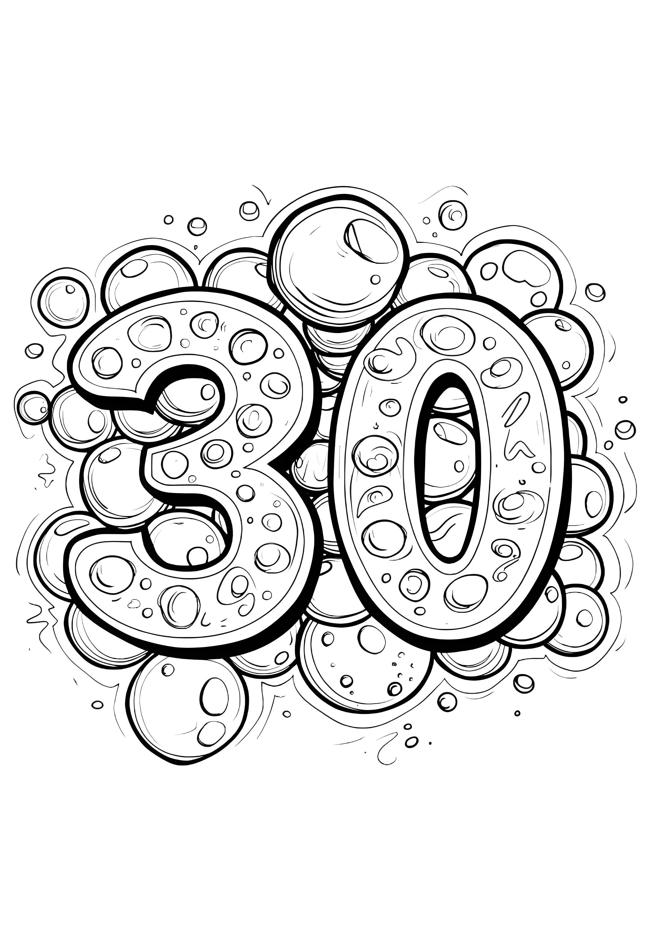 Bubbly Numbers Coloring Page Fun Coloring Pages for Kids Digital ...