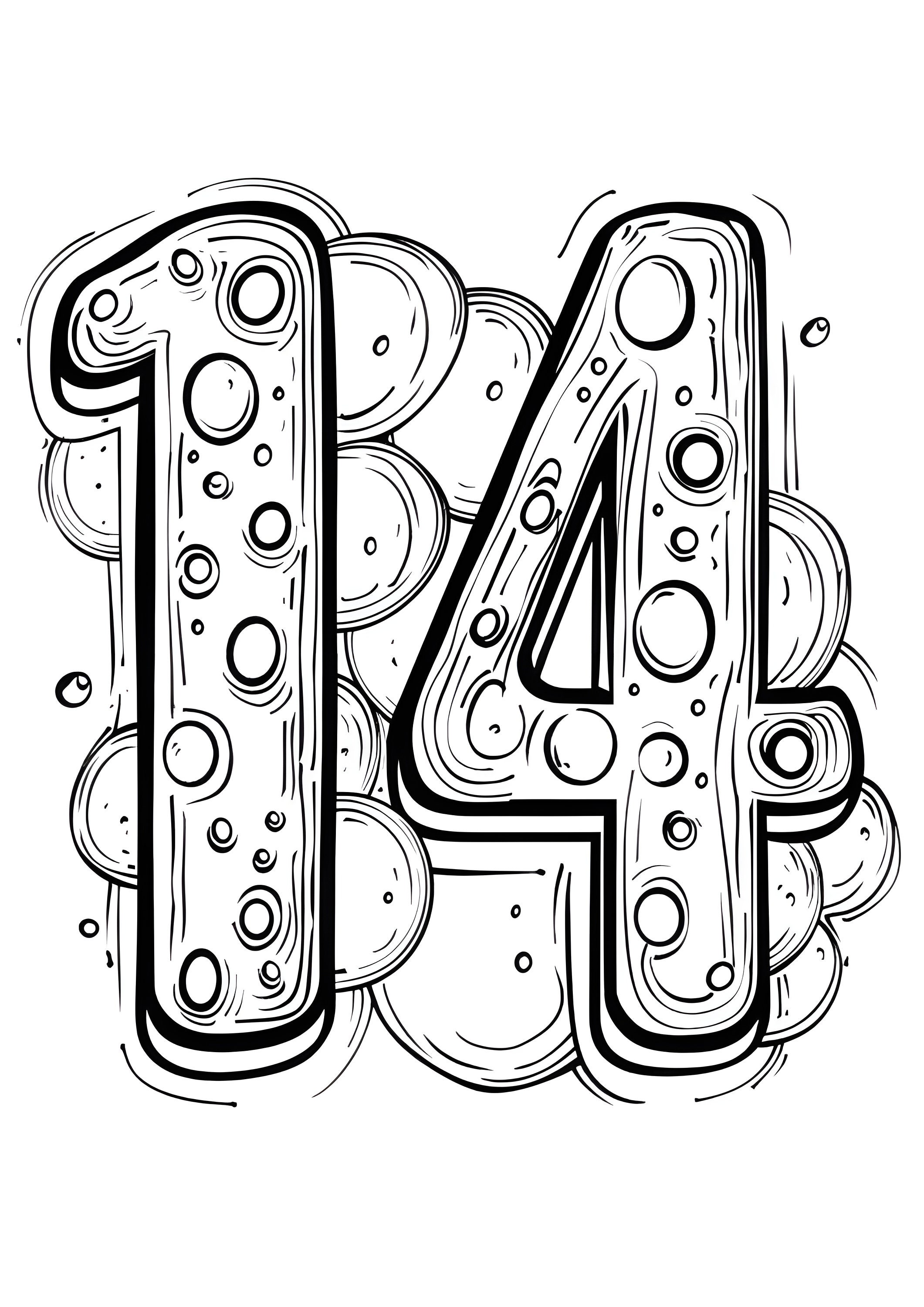 Bubbly Numbers Coloring Page Fun Coloring Pages for Kids Digital ...