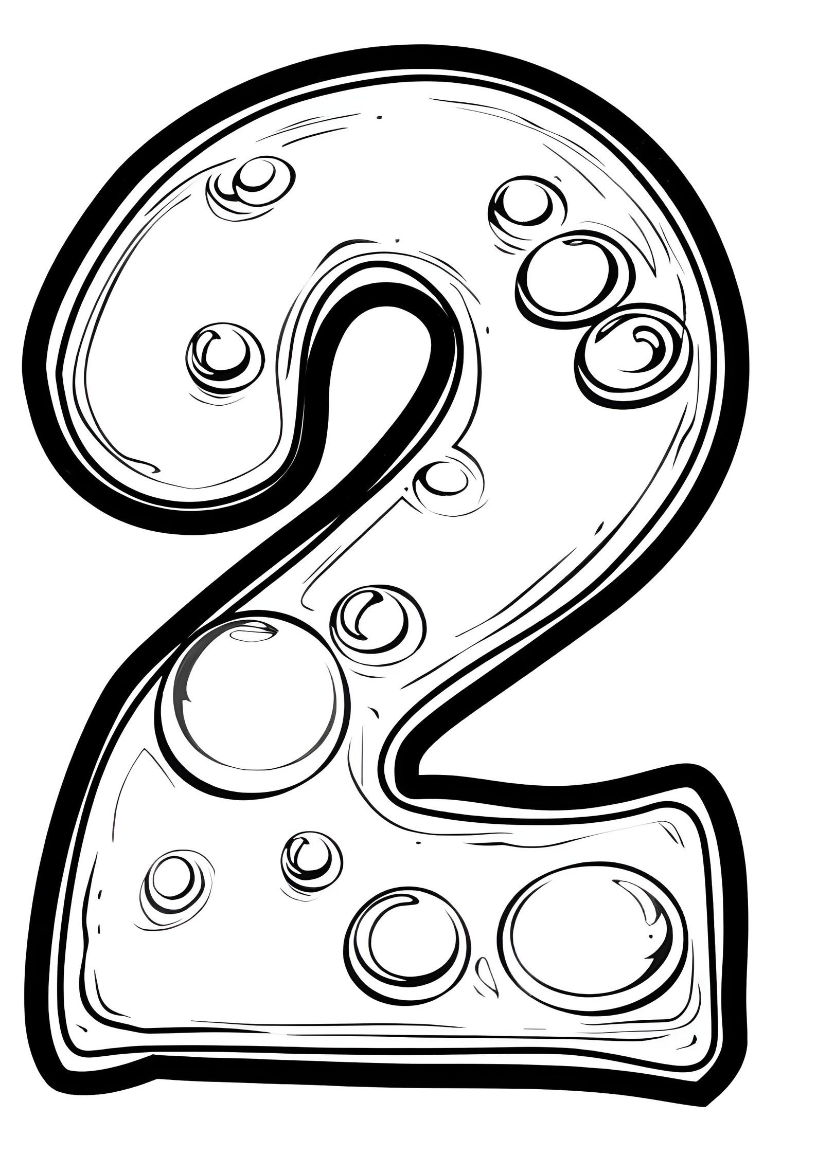 Bubbly Numbers Coloring Page Fun Coloring Pages for Kids Digital ...