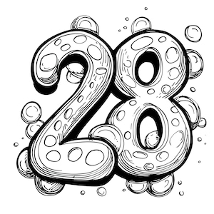 Bubbly Numbers Coloring Page Fun Coloring Pages for Kids Digital ...