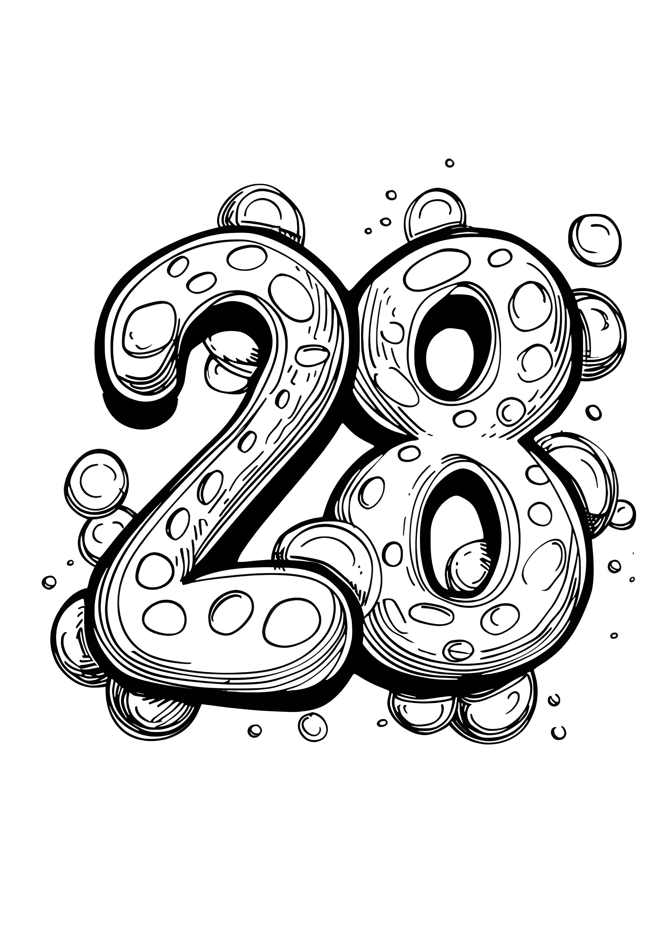 Bubbly Numbers Coloring Page Fun Coloring Pages for Kids Digital ...