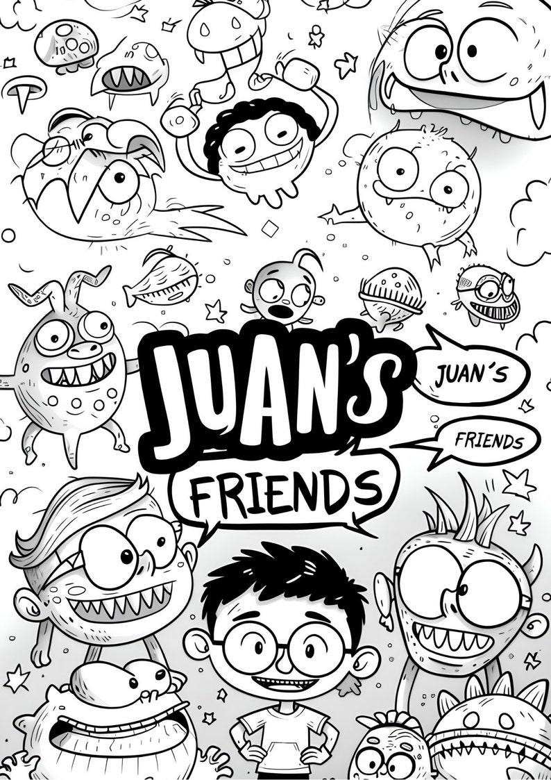 Fun Monsters Coloring Book Coloring Pages for Kids Digital Download ...