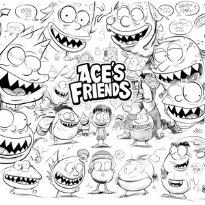 Fun Monsters Coloring Book Coloring Pages for Kids Digital Download ...
