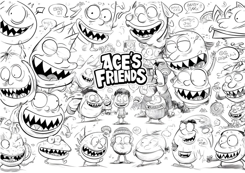 Fun Monsters Coloring Book Coloring Pages for Kids Digital Download ...