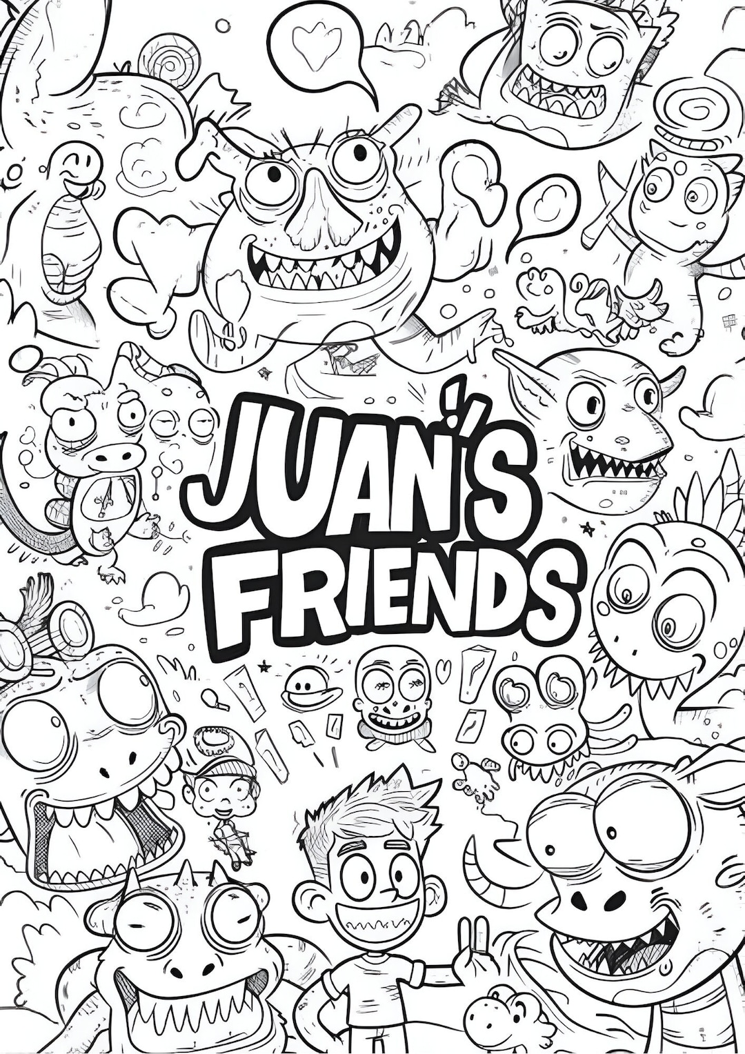 Fun Monsters Coloring Book Coloring Pages for Kids Digital Download ...