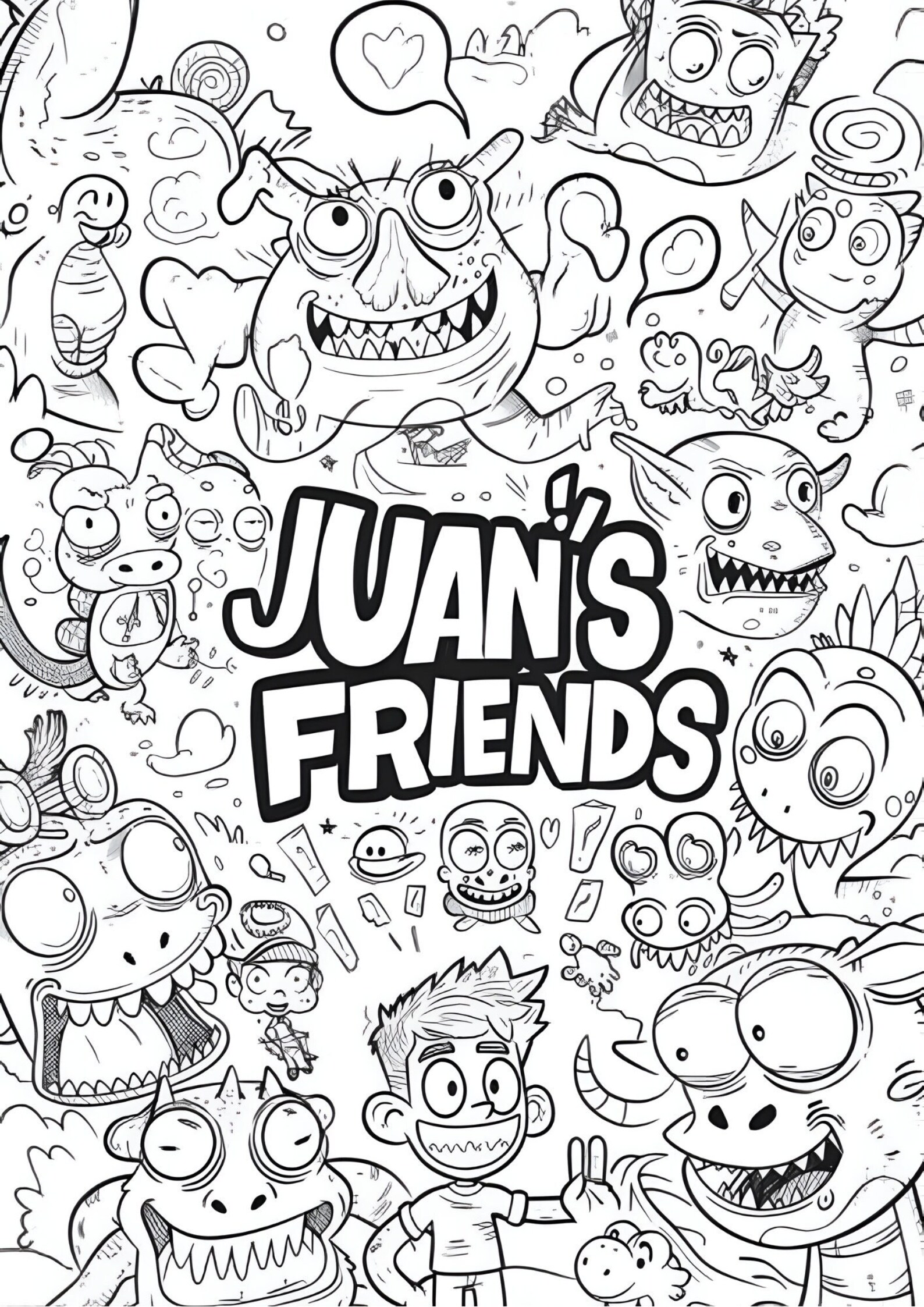 Fun Monsters Coloring Book Coloring Pages for Kids Digital Download ...