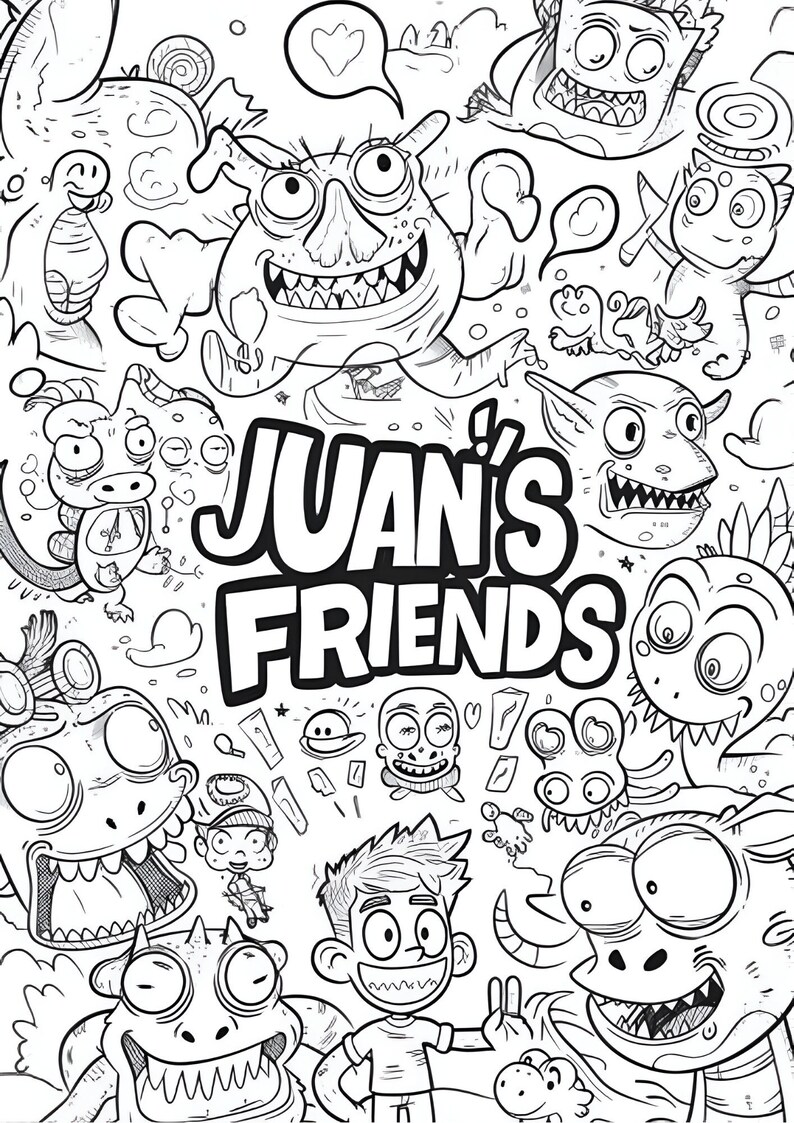 Fun Monsters Coloring Book Coloring Pages for Kids Digital Download ...