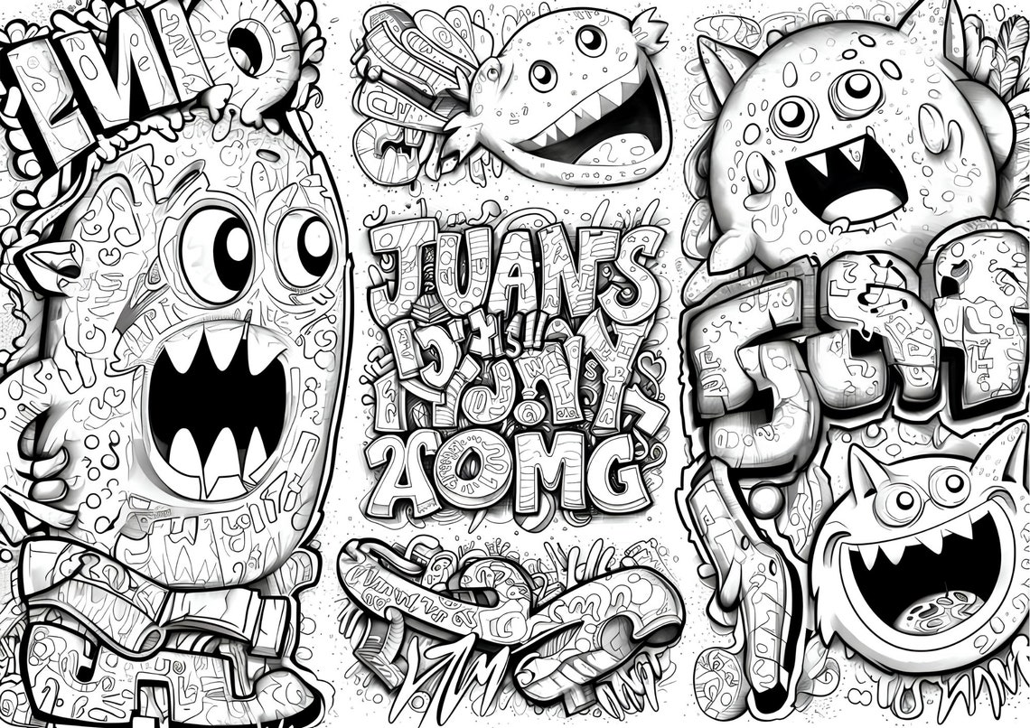 Fun Monsters Coloring Book Coloring Pages for Kids Digital Download ...