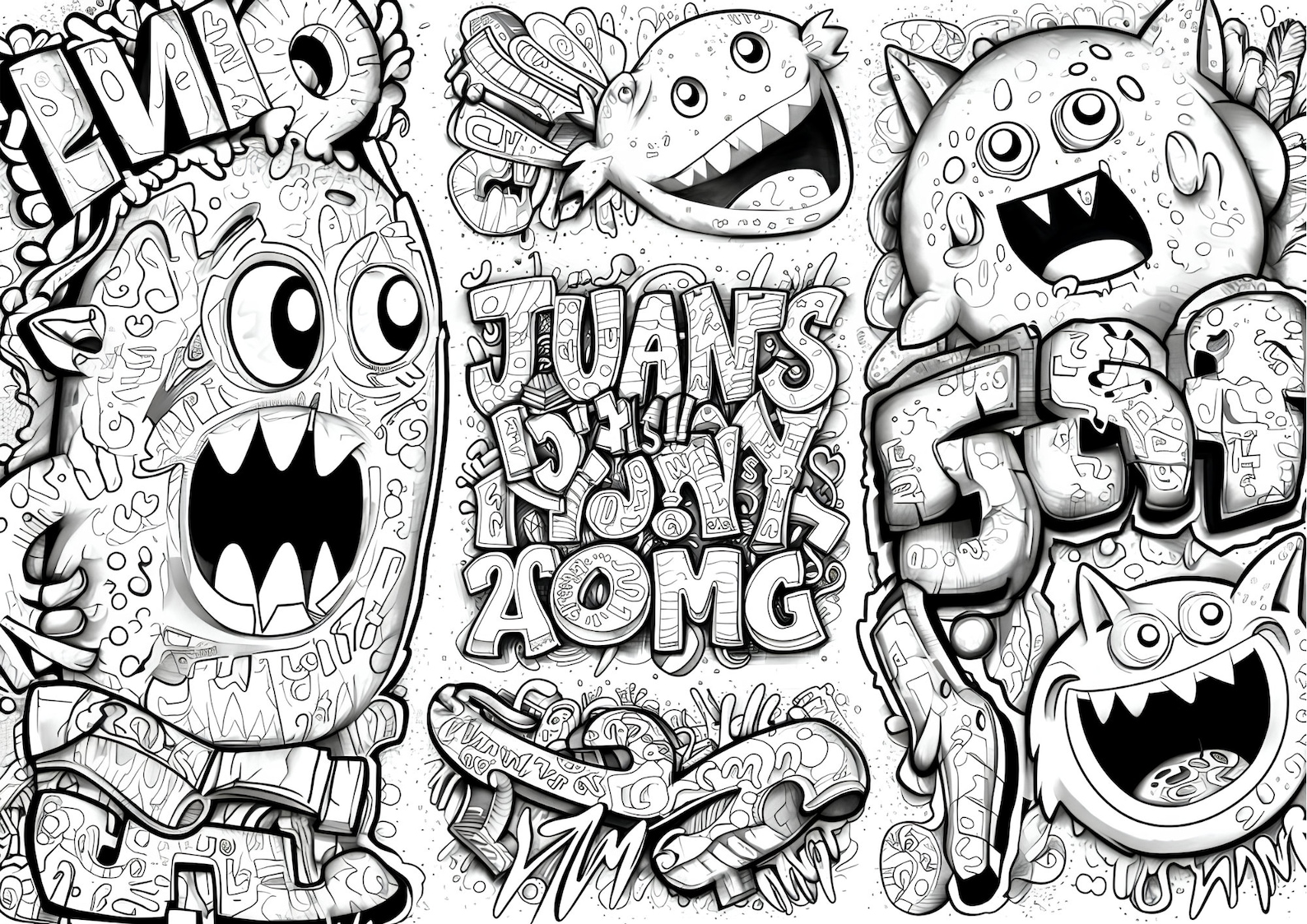 Fun Monsters Coloring Book Coloring Pages for Kids Digital Download ...