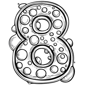 Bubbly Numbers Coloring Page Fun Coloring Pages for Kids Digital ...