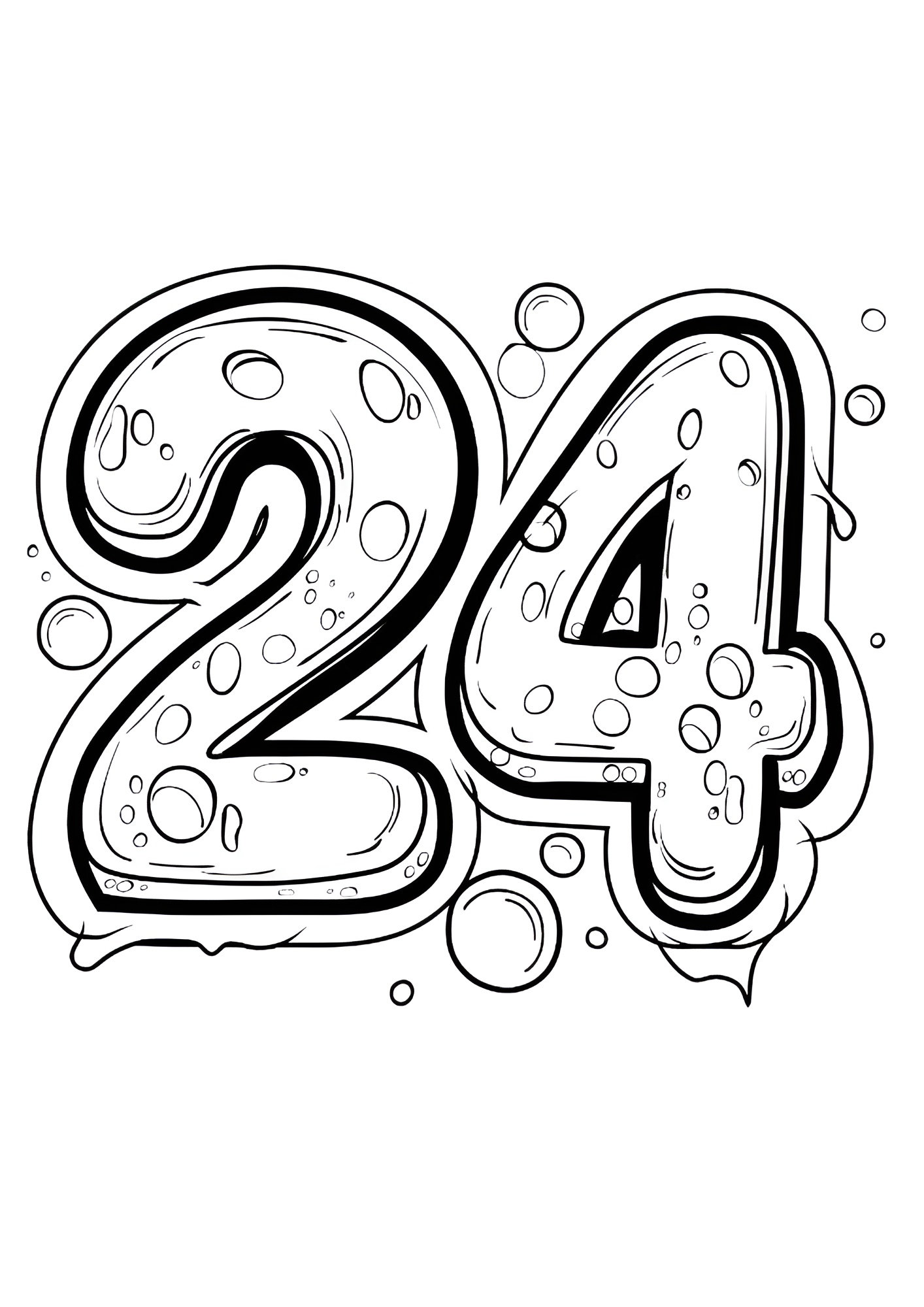 Bubbly Numbers Coloring Page Fun Coloring Pages for Kids Digital ...