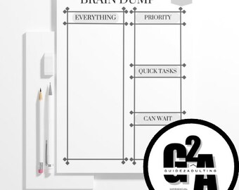 BRAIN DUMP NOTEBOOK Brain Dump Printable, Brain Dump Planner, Brain ...