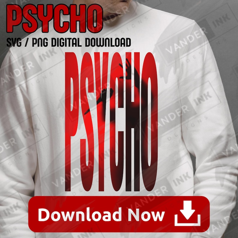 Vintage Psycho PNG SVG Digital Download Scary Horror Halloween Movie ...