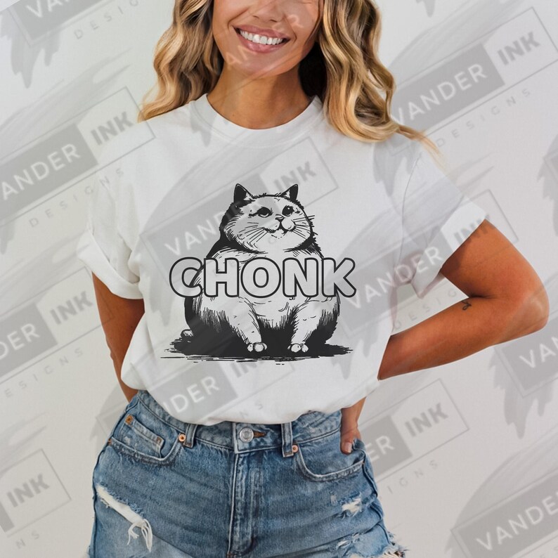 Chonk Cat SVG PNG Funny Big Fat Obese Aw Lawd He Comin Chonky Kitty ...
