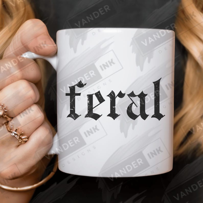 Feral SVG PNG Bundle 80 Versions Digital Download Retro Vintage Gothic ...