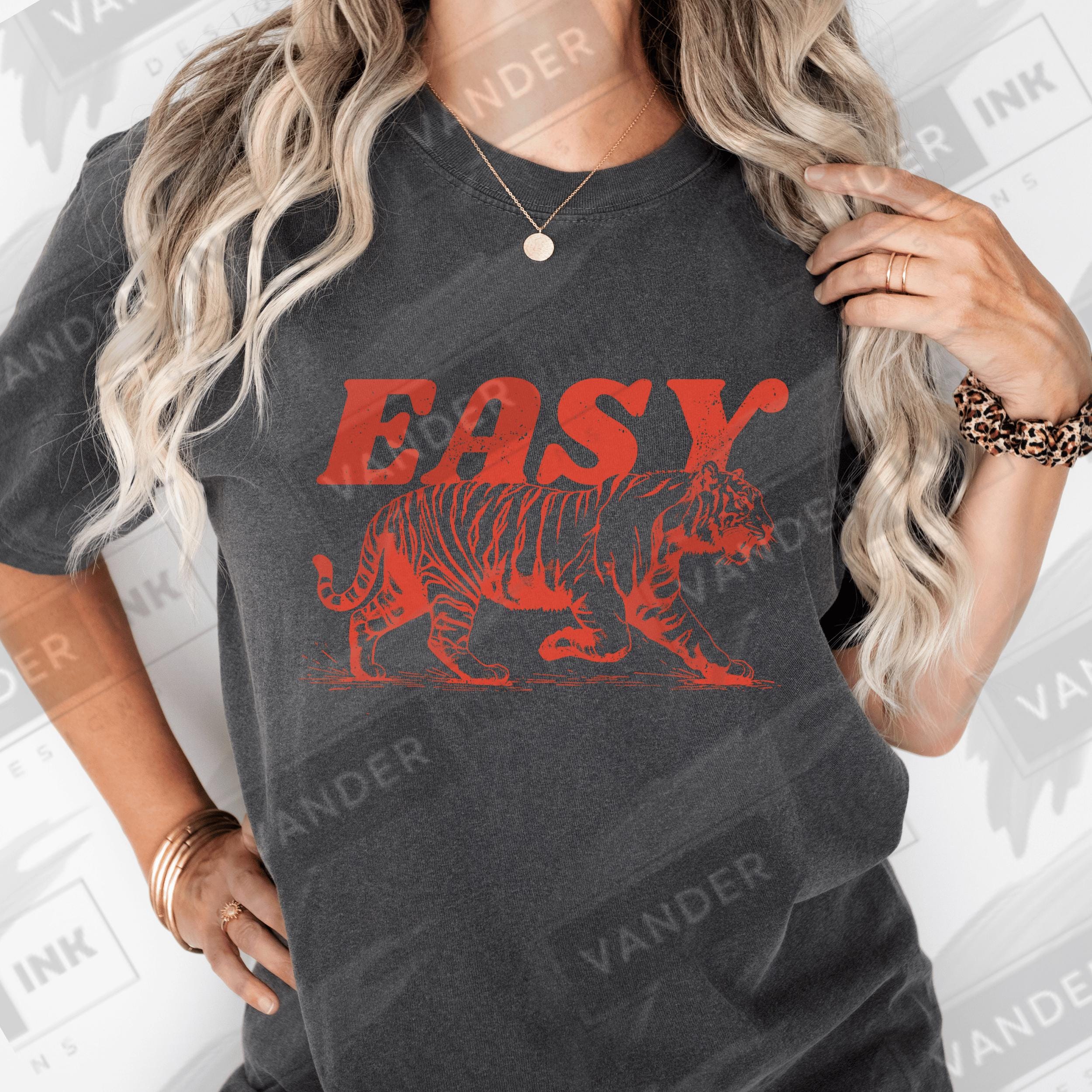 Easy Tiger SVG PNG Retro Bold Tiger Graphic Digital Download Apparel ...