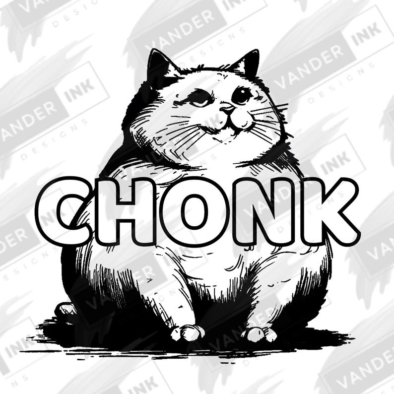 Chonk Cat SVG PNG Funny Big Fat Obese Aw Lawd He Comin Chonky Kitty ...