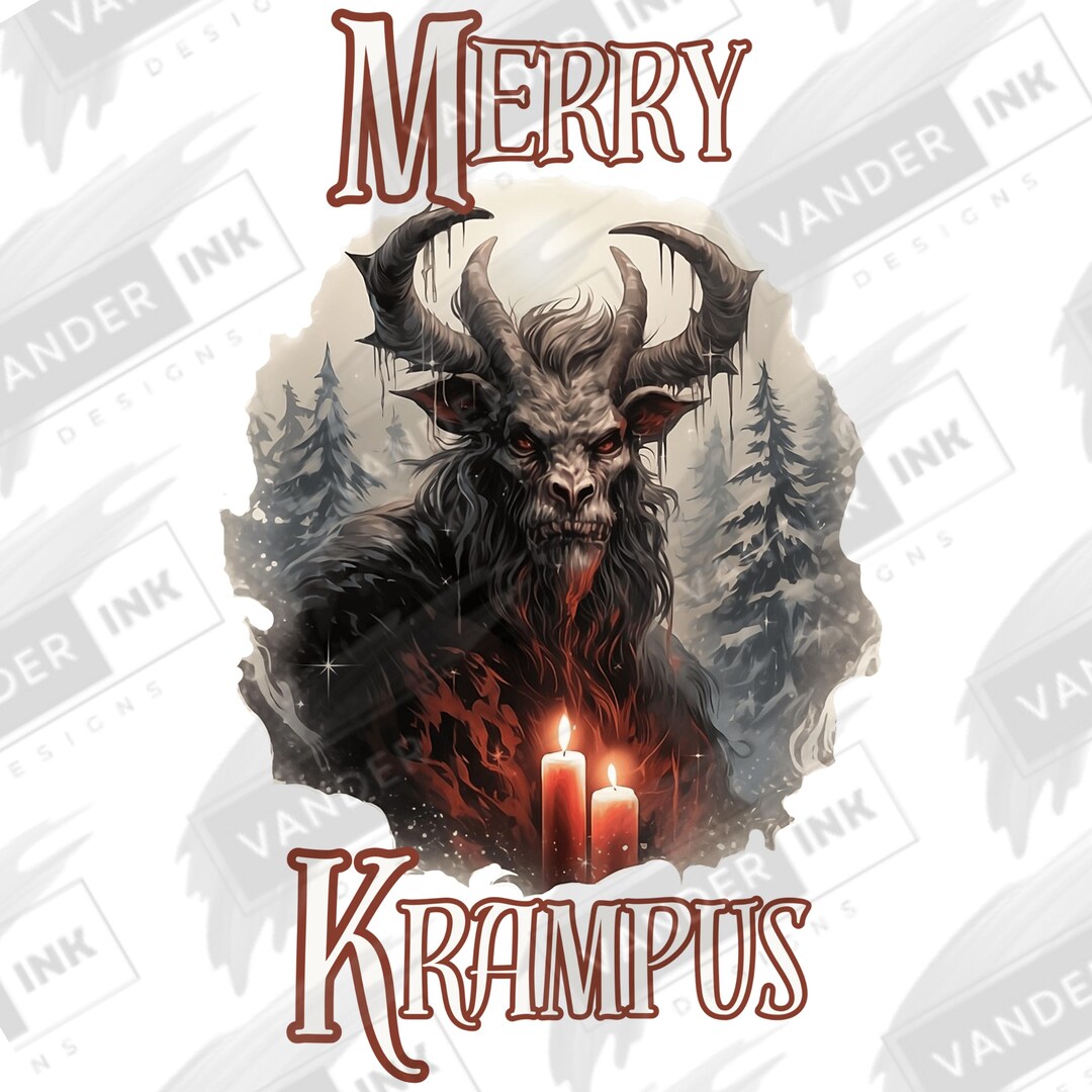 Merry Krampus Christmas SVG PNG Gothic Holiday Design Creepy Krampus ...