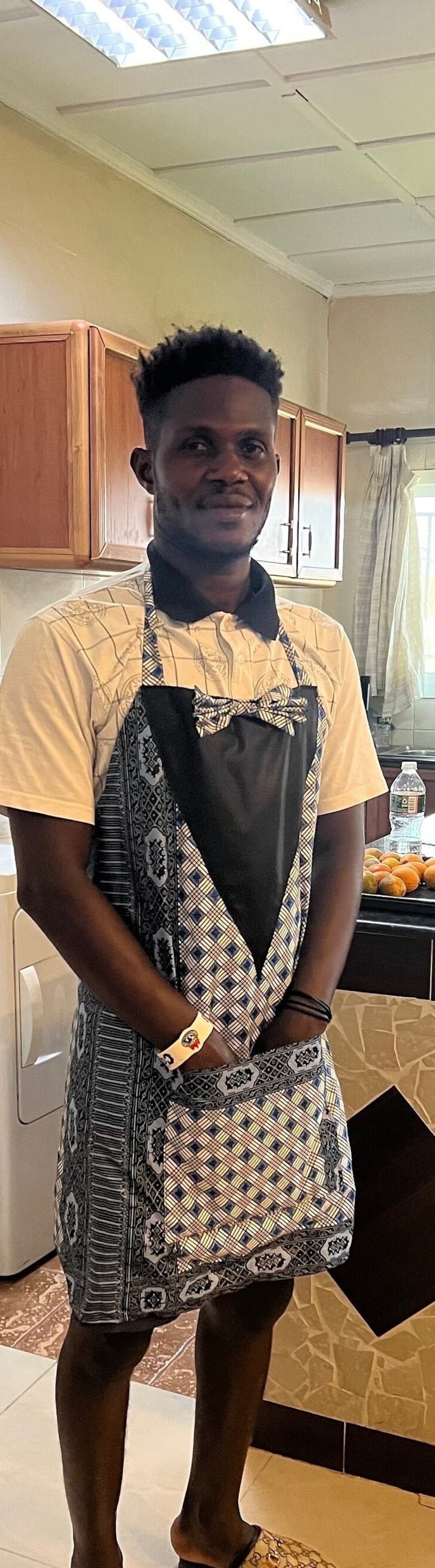 African Print Apron- Tuxedo - Etsy