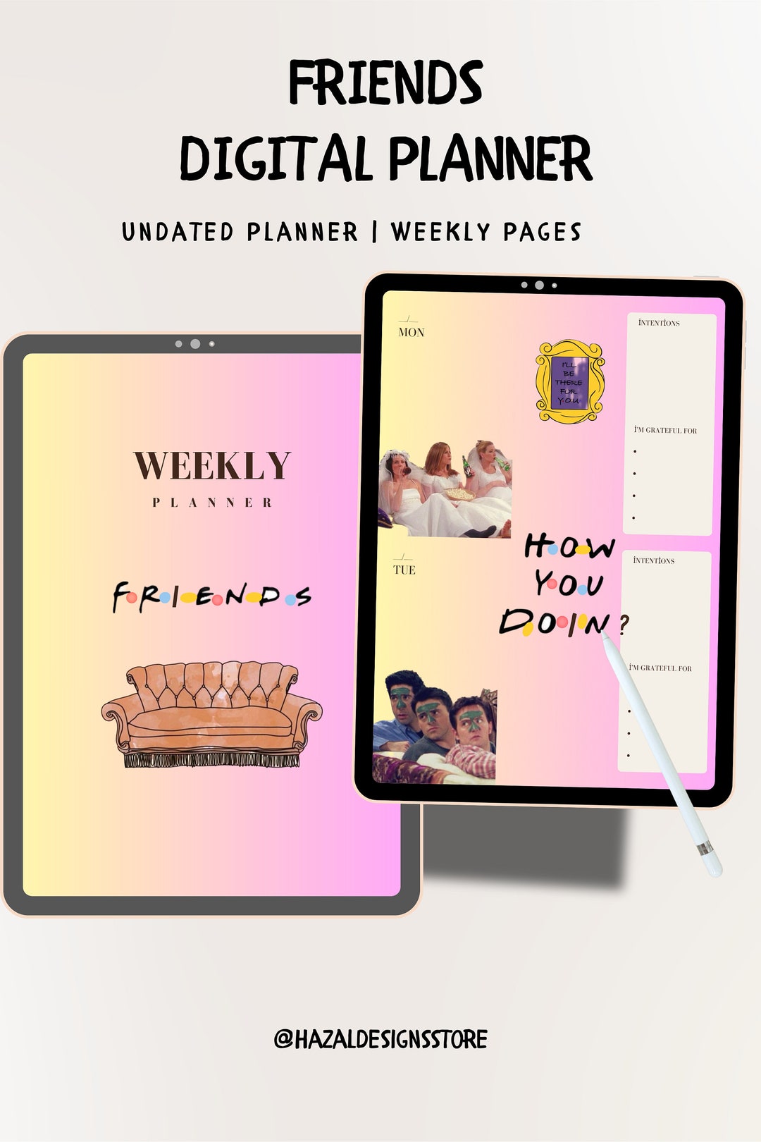 Planner Digital Friends Tv Series Planner Printable Friends Planner ...