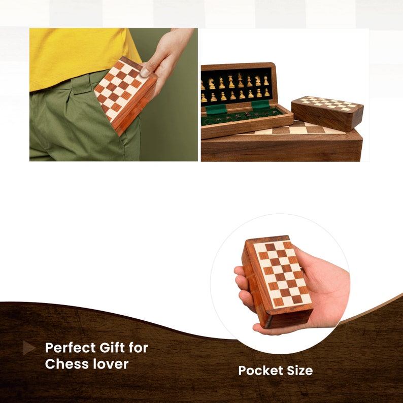 Wooden Chess Set Handcrafted Chess Set With Storage With Magnetic Chess ...