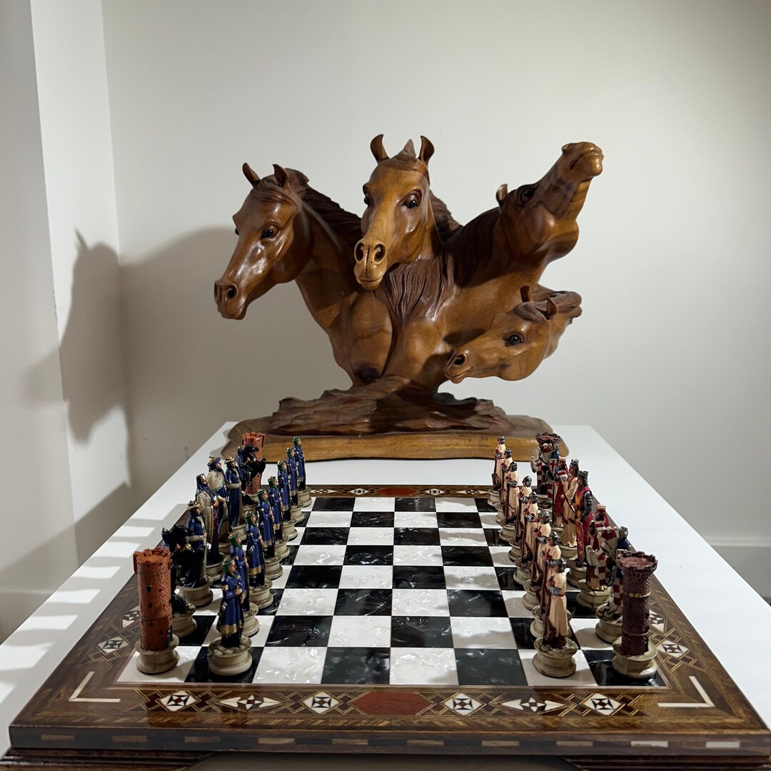 Deluxe Historical Chess Set Gift for Him or Her Marble, Walnut, Mosaic ...