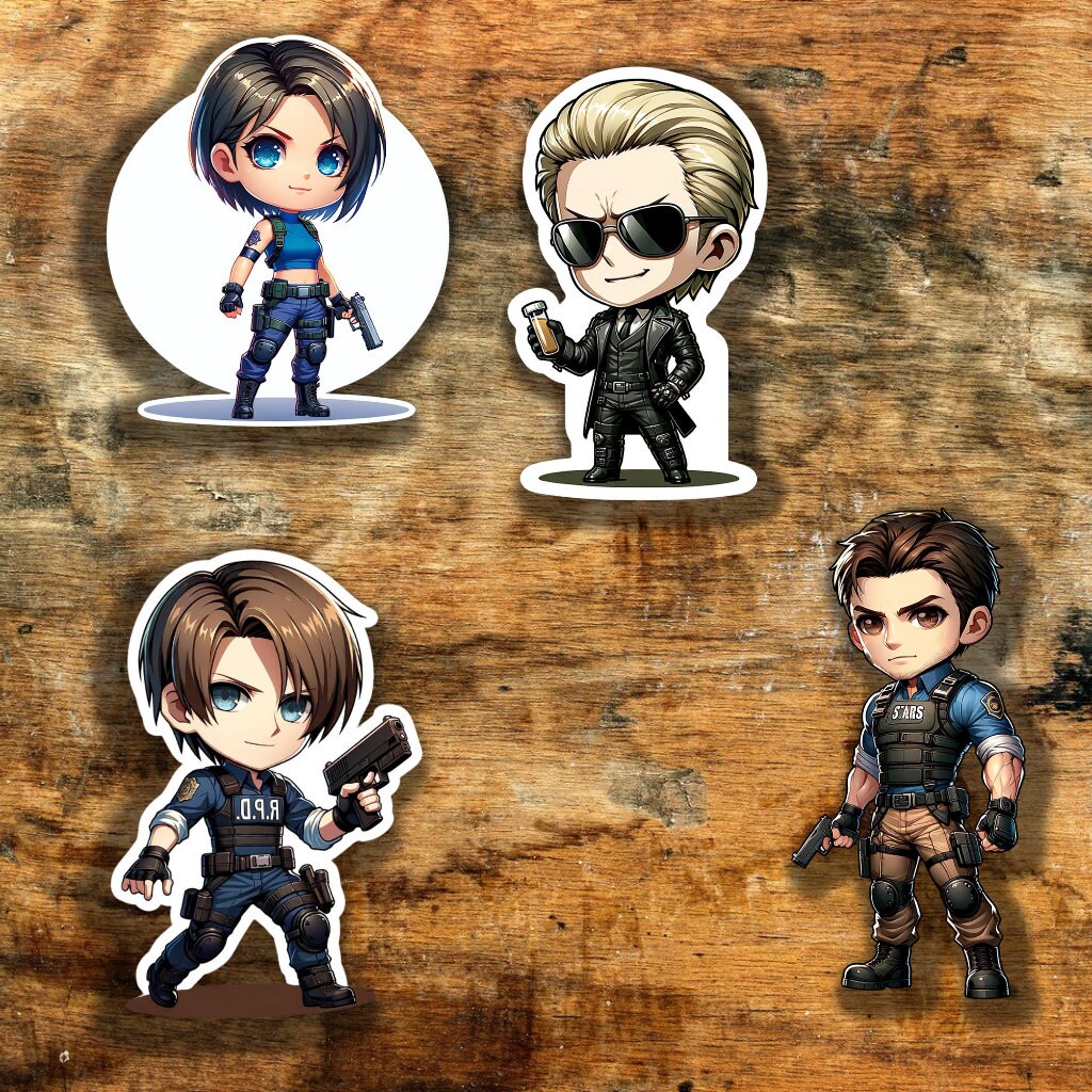 Resident Evil Inspired Chibi Sticker: Horror Gamer Decal for Laptops ...