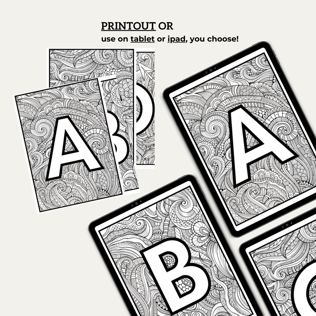 Alphabet Drawings for Kids ABC Alphabet Coloring Pages - Etsy