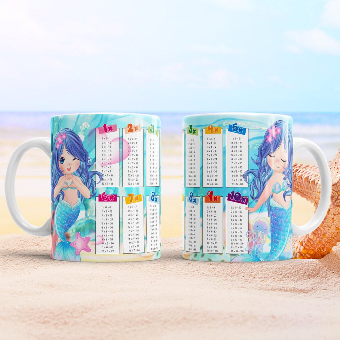 Mermaid Multiplication Table Mug - Etsy