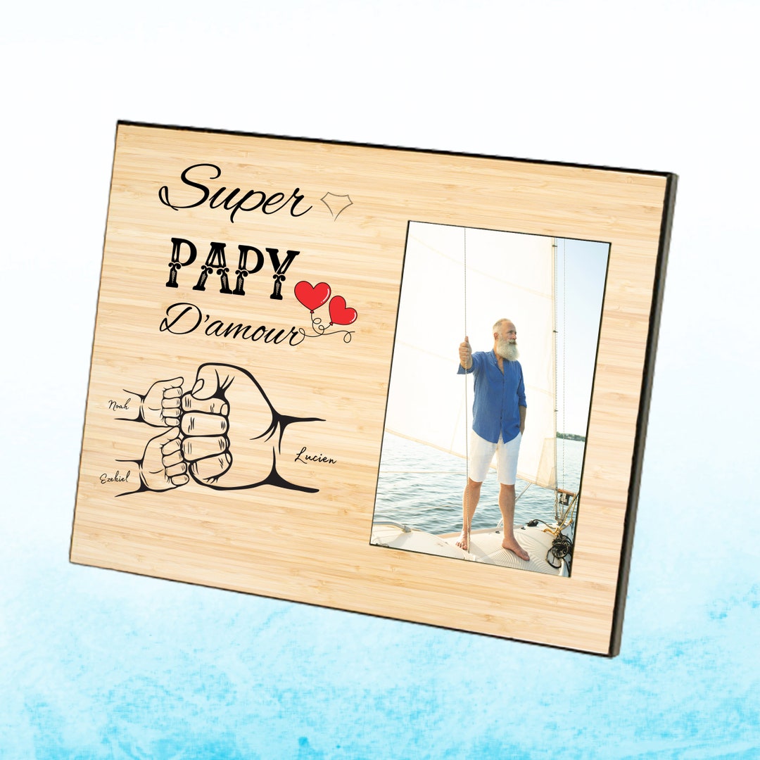 Super Papy D'amour Frame to Personalize With the First Names of Little Children (from 1 to 8 ...