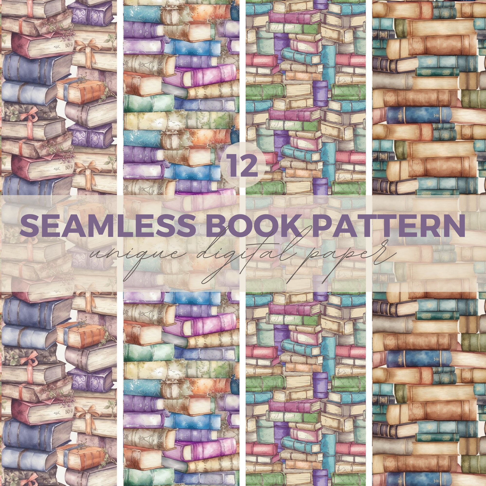 Books Digital Paper Book Background Watercolor Paper - Etsy