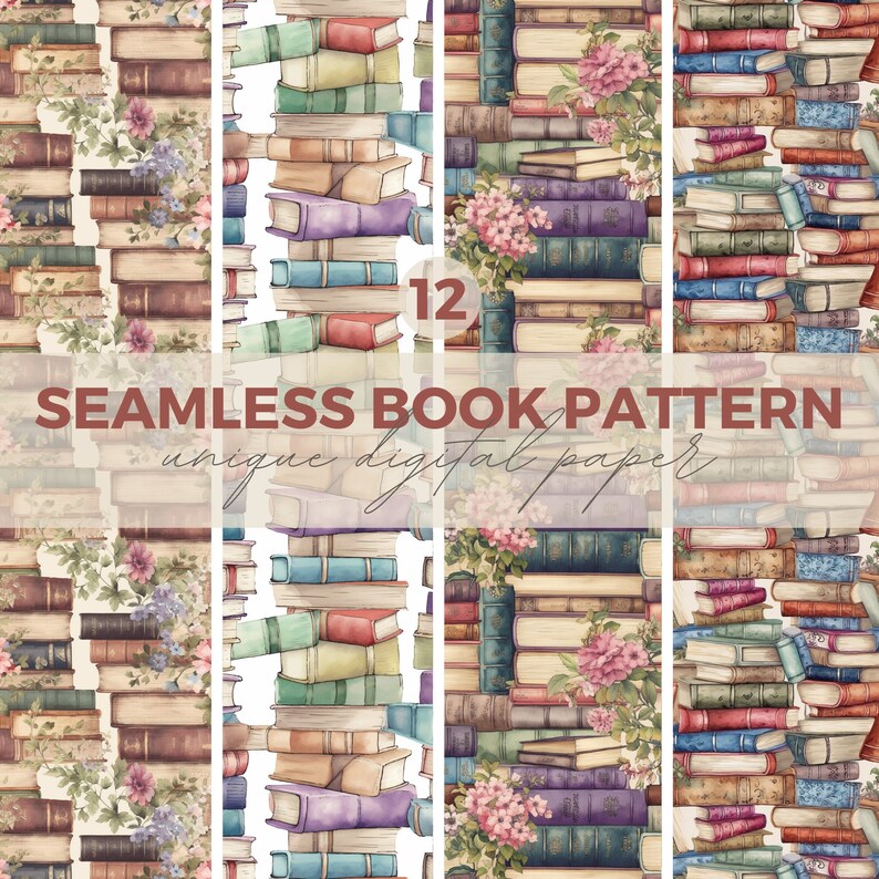 Books Digital Paper Book Background Watercolor Paper - Etsy