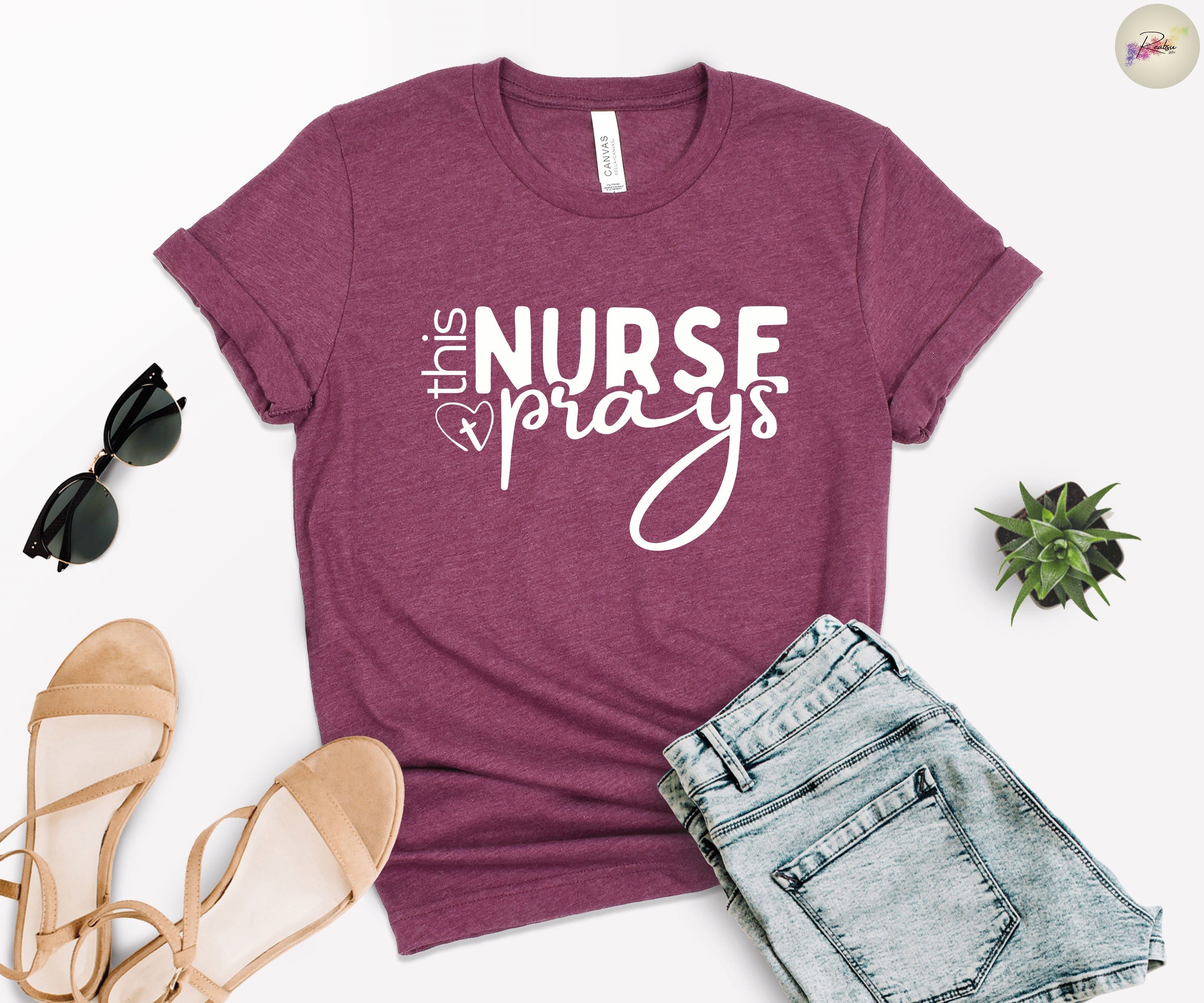 This Nurse Prays T-shirt: Christian RN Apparel - Etsy