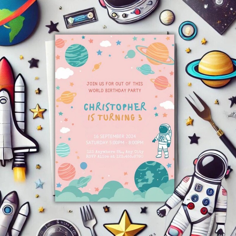 Solar System Invite - Etsy