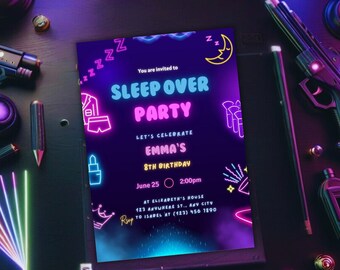 Sleepover Birthday Invitation, Printable Sleepover Invite, Slumber ...