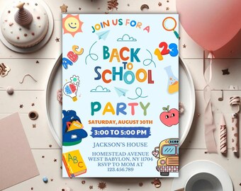 Editable Back to School Party Invitation Template, Back to School ...