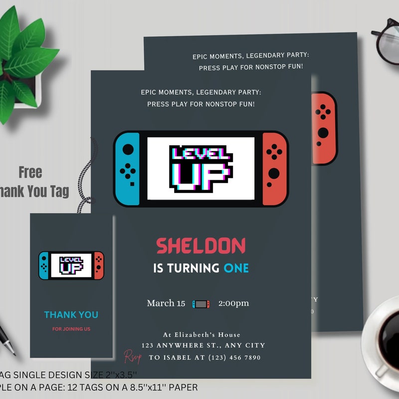 Nintendo Switch Invitation - Etsy