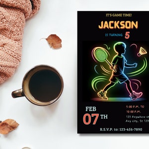 Editable Badminton Birthday Invitation Badminton Party Invitation Game ...