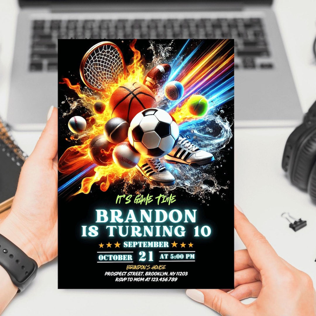 Editable All-star Sports Invitation Template (digital Download) - Etsy